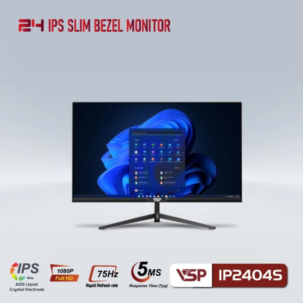 Màn hình máy tính LCD VSP IP2404S | 24 inch/Full HD/Tấm nền IPS/75Hz ...